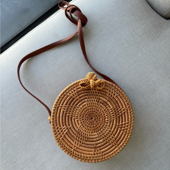 Bags | Nwt Circular Rattan Crossbody Bag | Poshmark